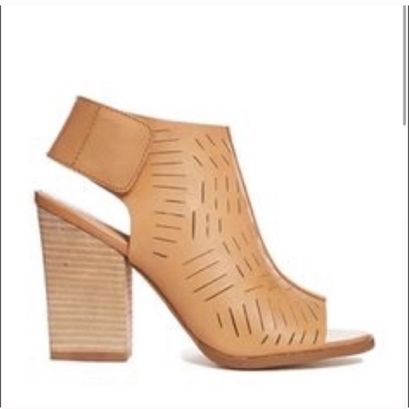 Report Signature | Shoes | Report Signature Tan Laser Cut Chunky Heel ...